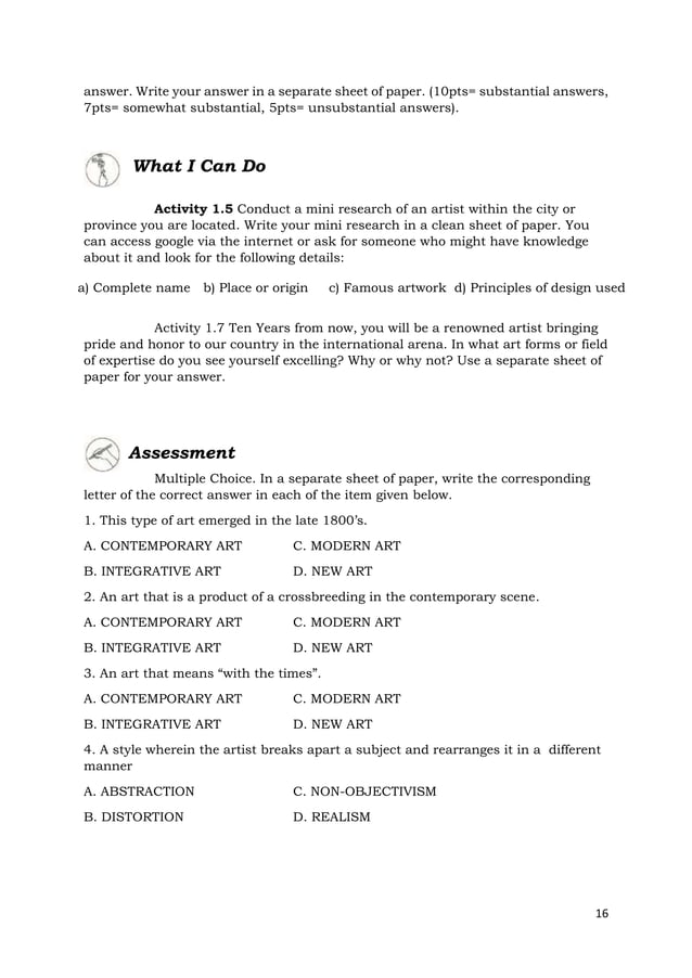 1st Quarter MODULE 1 on CONTEMPORARY PHILIPPINE ARTS from the REGIONS ...