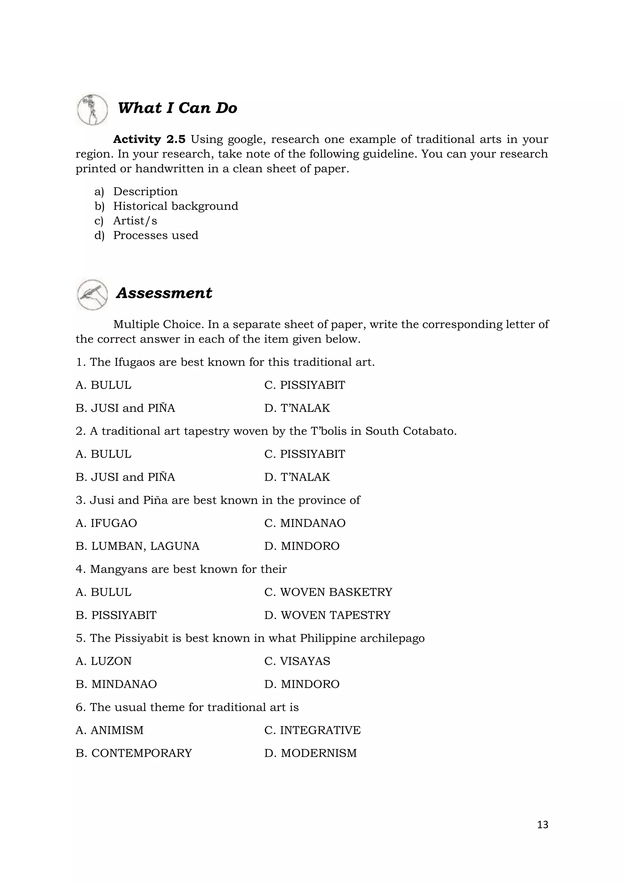 1st Quarter MODULE 2 on CONTEMPORARY PHILIPPINE ARTS from the REGIONS ...