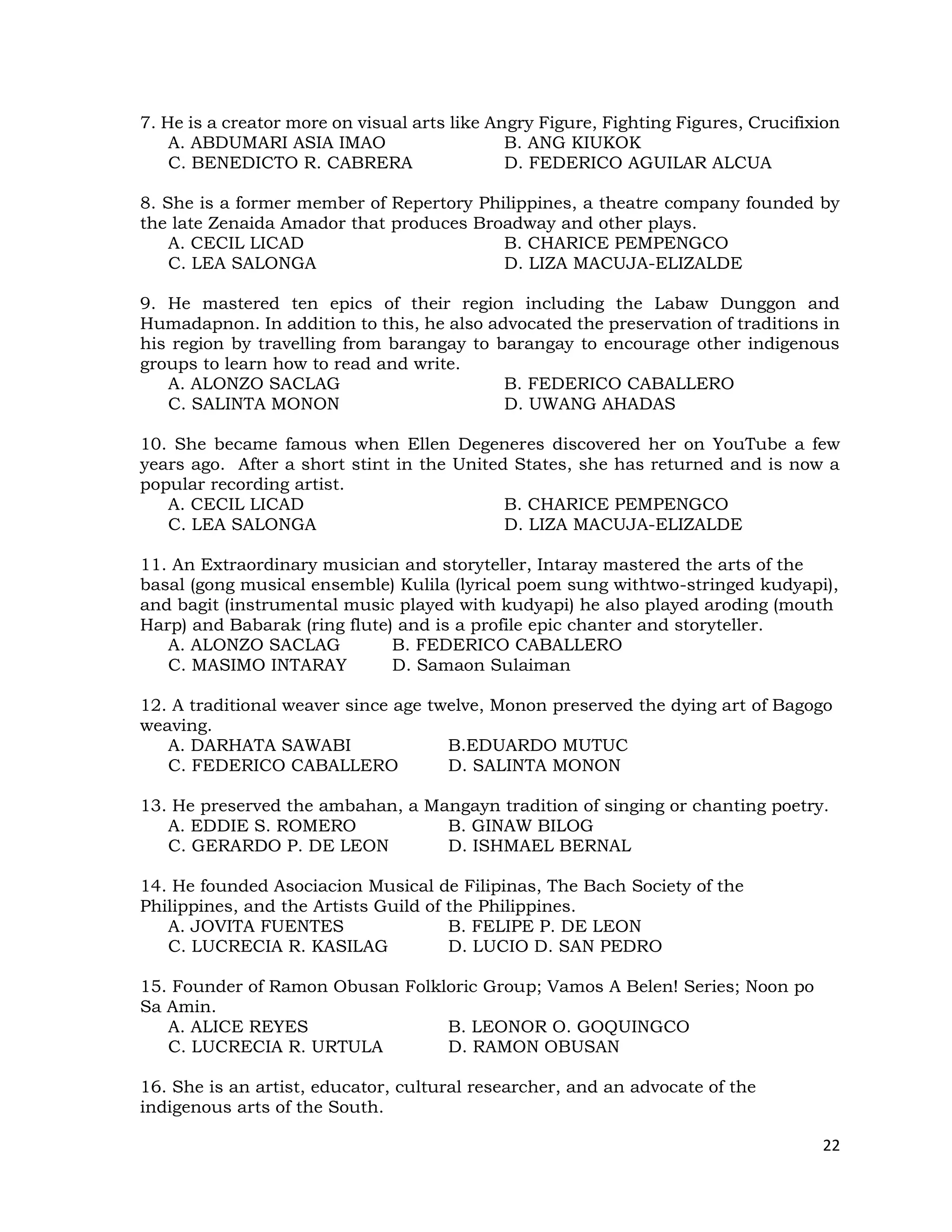 1st Quarter MODULE 3 on CONTEMPORARY PHILIPPINE ARTS from the REGIONS ...