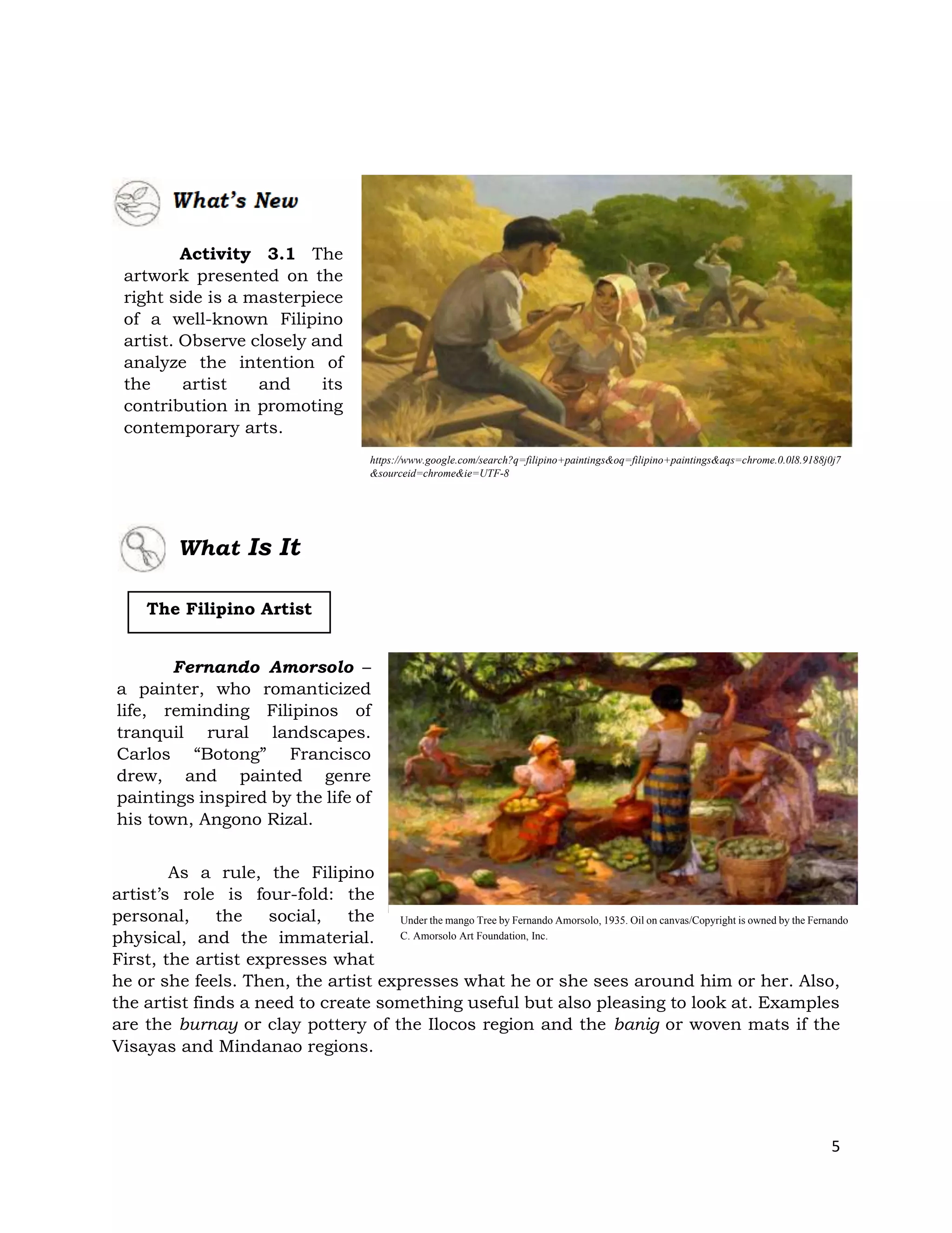 1st Quarter MODULE 3 on CONTEMPORARY PHILIPPINE ARTS from the REGIONS ...