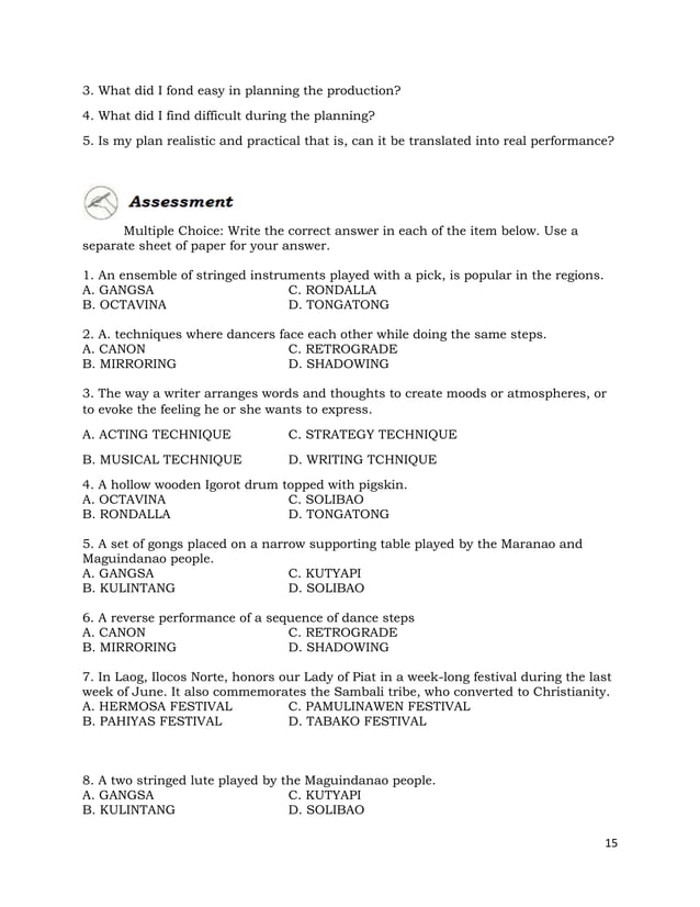 1st Quarter MODULE 4 on CONTEMPORARY PHILIPPINE ARTS from the REGIONS ...