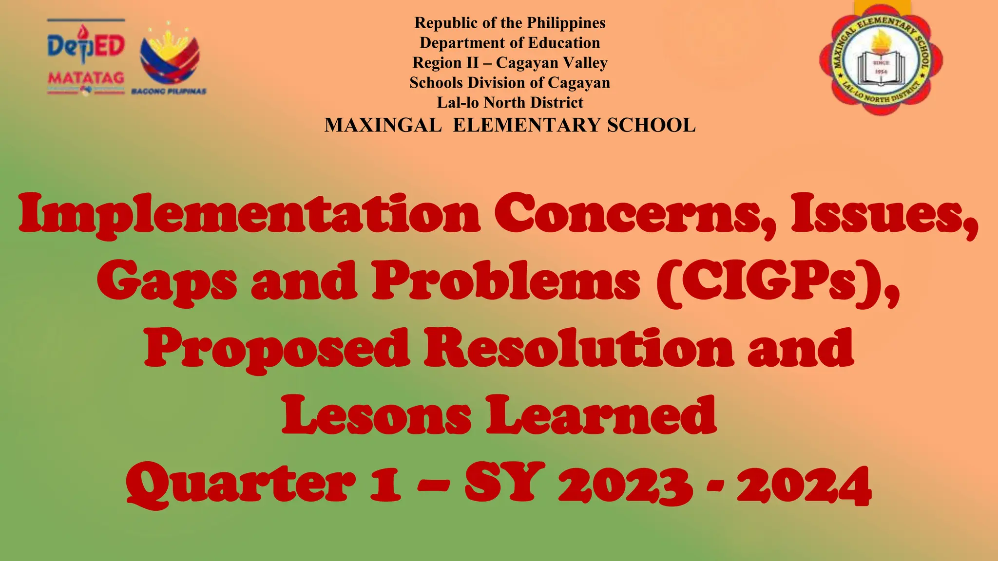 1ST QUARTER SCHOOL MONITORING EVALUATION AND ADJUSTMENT- CES 2023-2024.pptx