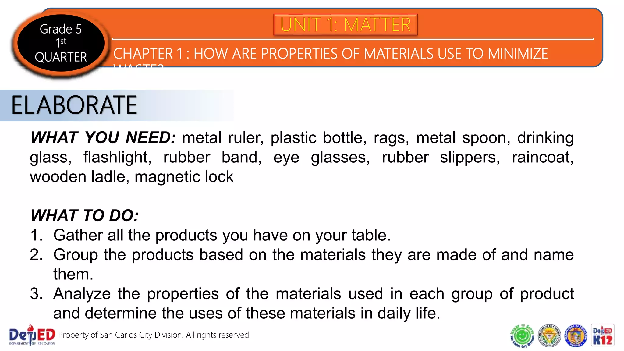 Science 5 Grade 5 1st Quarter Week 1 | PPTX