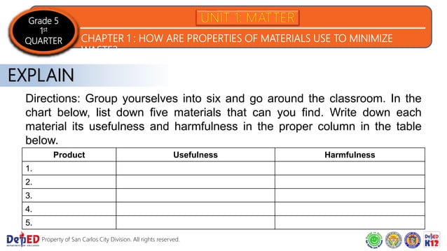 Science 5 Grade 5 1st Quarter Week 1 | PPTX