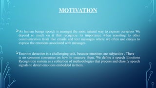 Speech based emotion recognition using artificial intelligence | PPTX | Artificial Intelligence ...