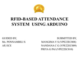 1st review Mini Project ppt RFID-BASED ATTENDANCE SYSTEM USING ARDUINO.pptx