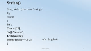 Strings library functions | PPT