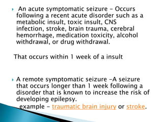 1st seizure ppt | PPTX