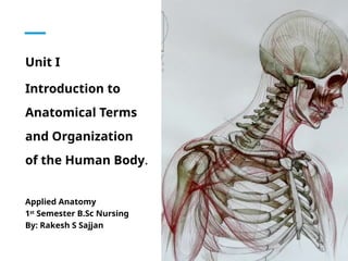 Unit I — Introduction to Anatomical Terms and Organization of the Human ...