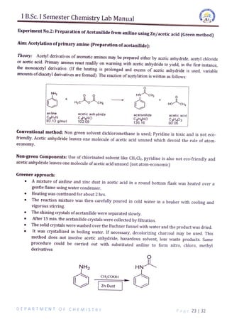 1st semester chemistry lab manual (nep) | PDF