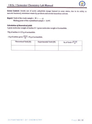 1st semester chemistry lab manual (nep) | PDF