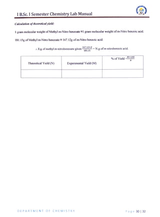 1st semester chemistry lab manual (nep) | PDF