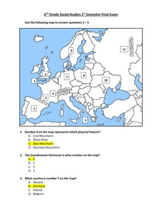 1st semester s.s. final (key) | DOCX
