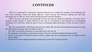 Maintenance Design of flexible pavement by using CBR method | PPTX