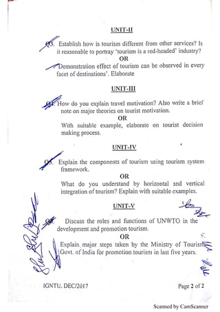 IITTM 1st sem previous question paper's | PDF