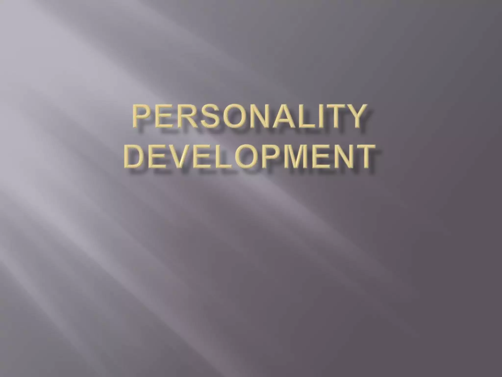 1st session personality basics | PPTX