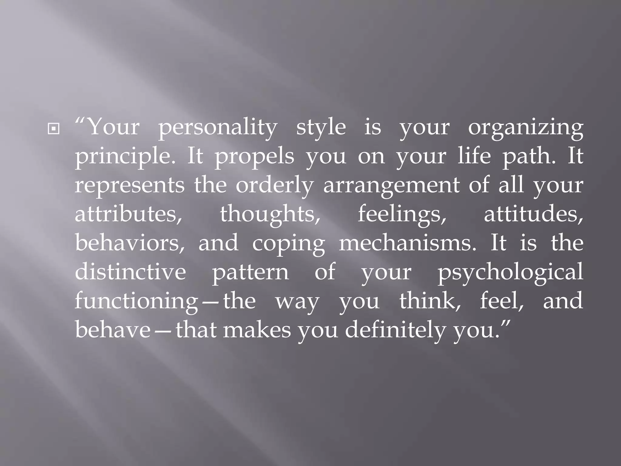 1st session personality basics | PPTX