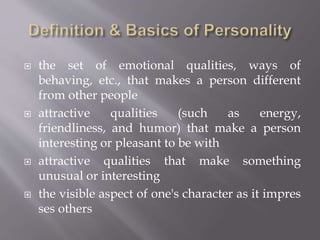 1st session personality basics | PPTX