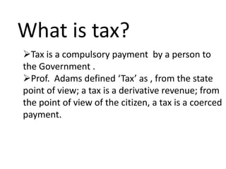 Structure of taxation and classification of taxes | PPTX