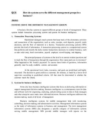 1st solve assignment Management information system | DOCX