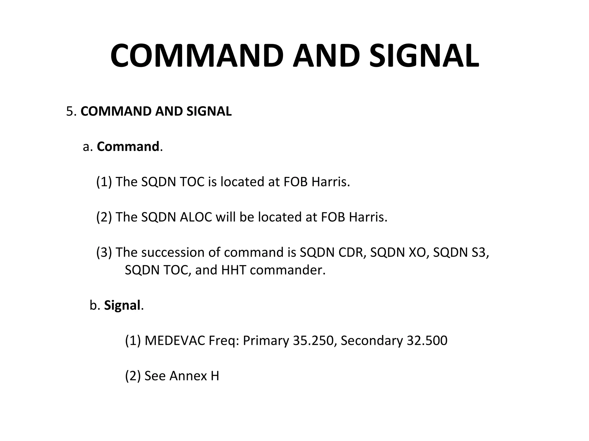 1st SQD Commo Plannex | PPT