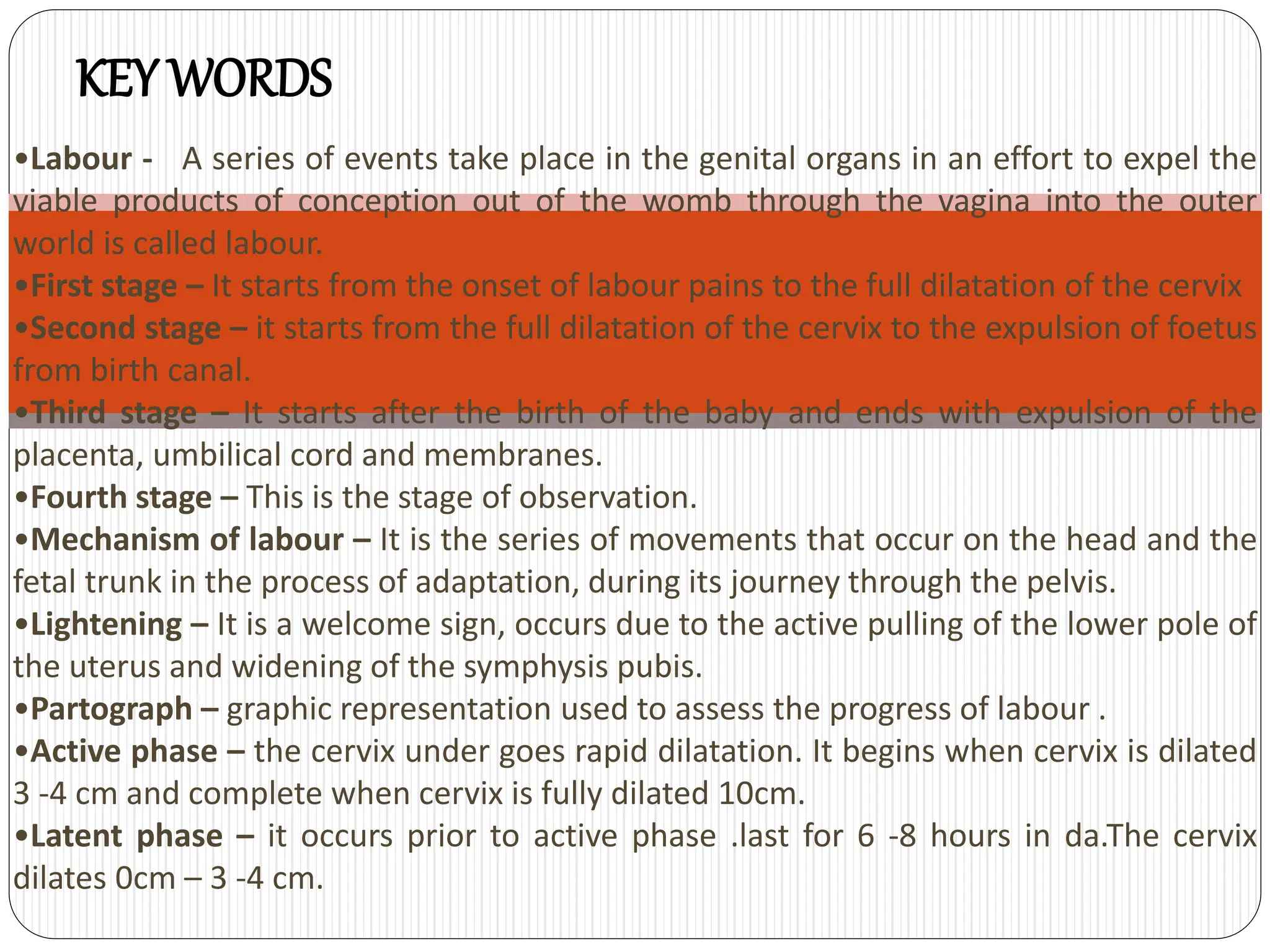 MIDWIFERY AND OBSTETRICAL NURSING - FIRST STAGE OF LABOUR | PPTX