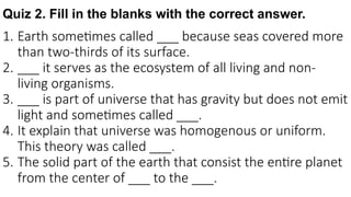 1st Summative Test Earth and Life.pptx. Rock | PPTX