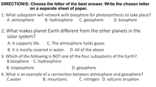 1st Summative Test Earth and Life.pptx. Rock | PPTX