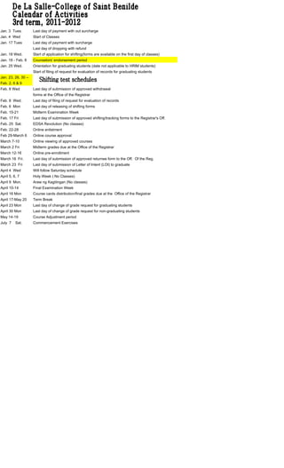 1 st term 2011 2012 calendar of activities | XLS