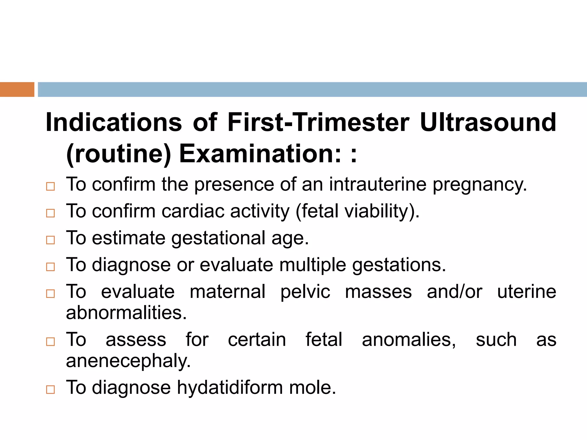 First timester ultrasound. | PPTX