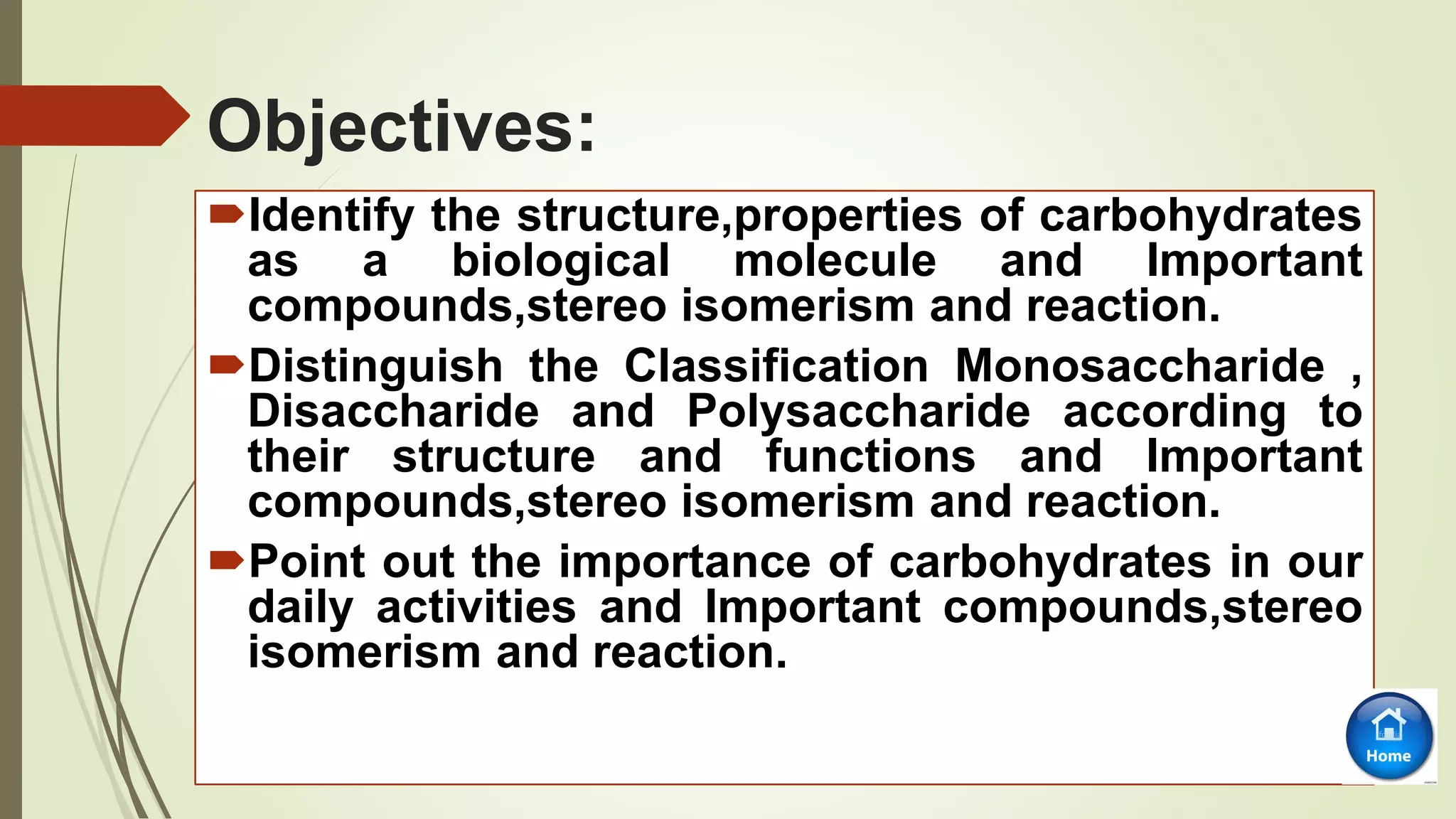 CARBOHYDRATES,STEREOISOMERISM,IMPORTANT COMPOUNDS,REACTIONS,PROPERTIES ...