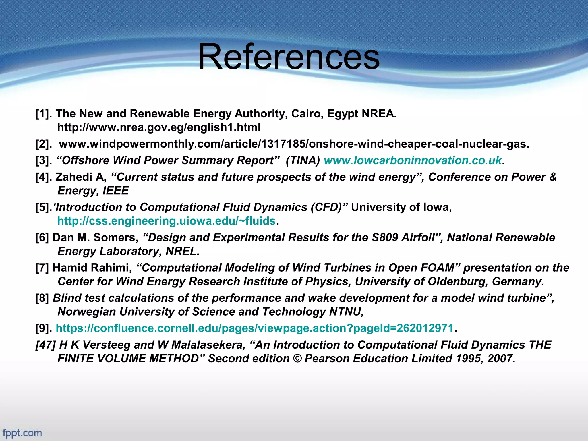 Offshore wind turbine performance assessment using CFD | PPT