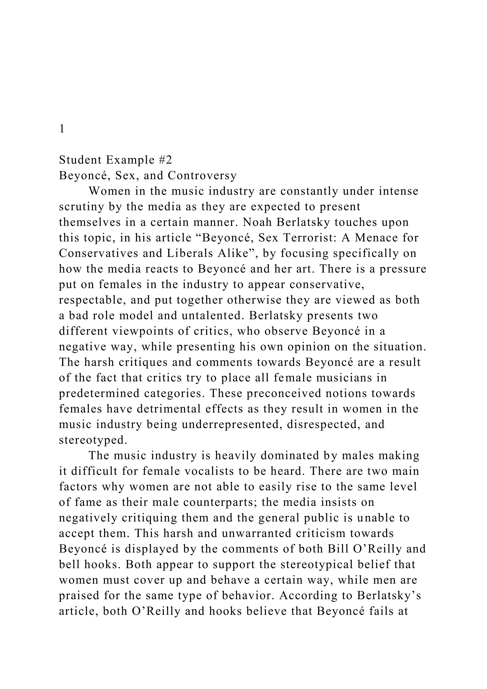 1Student Example #2Beyoncé, Sex, and ControversyWomen.docx
