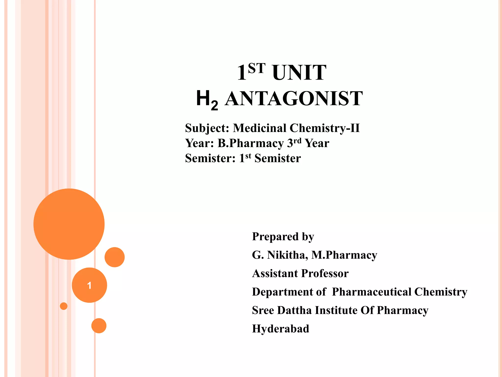 1 st unit h2 antagonist | PPT