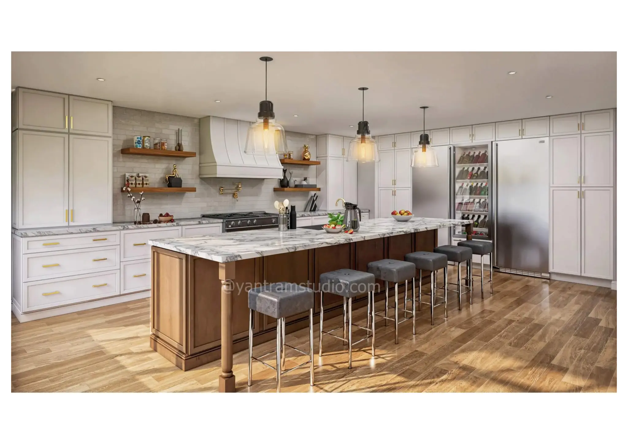 Modern Kitchen Design Trends in Tbilisi with 3D Interior Visualization | PDF