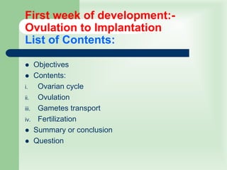 First week of development: Ovulation to Implantation | PPT
