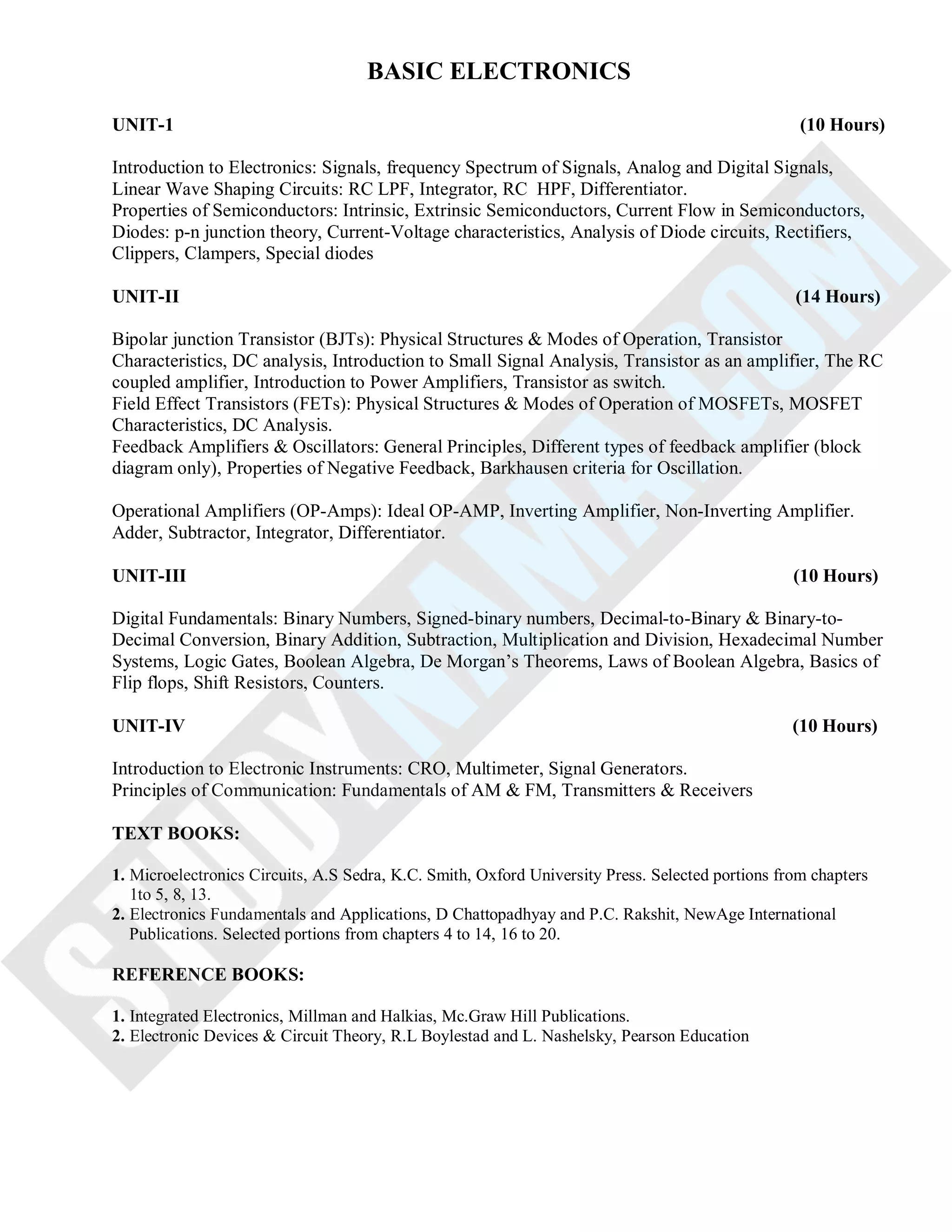 1st year basic electronics | PDF