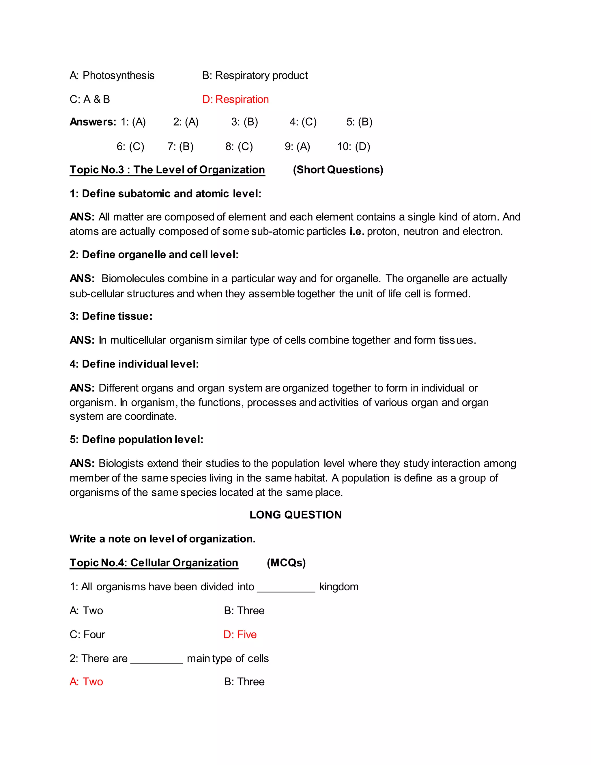 Introduction to biology | DOCX