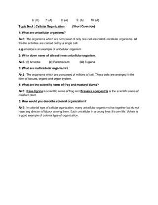 Introduction to biology | DOCX