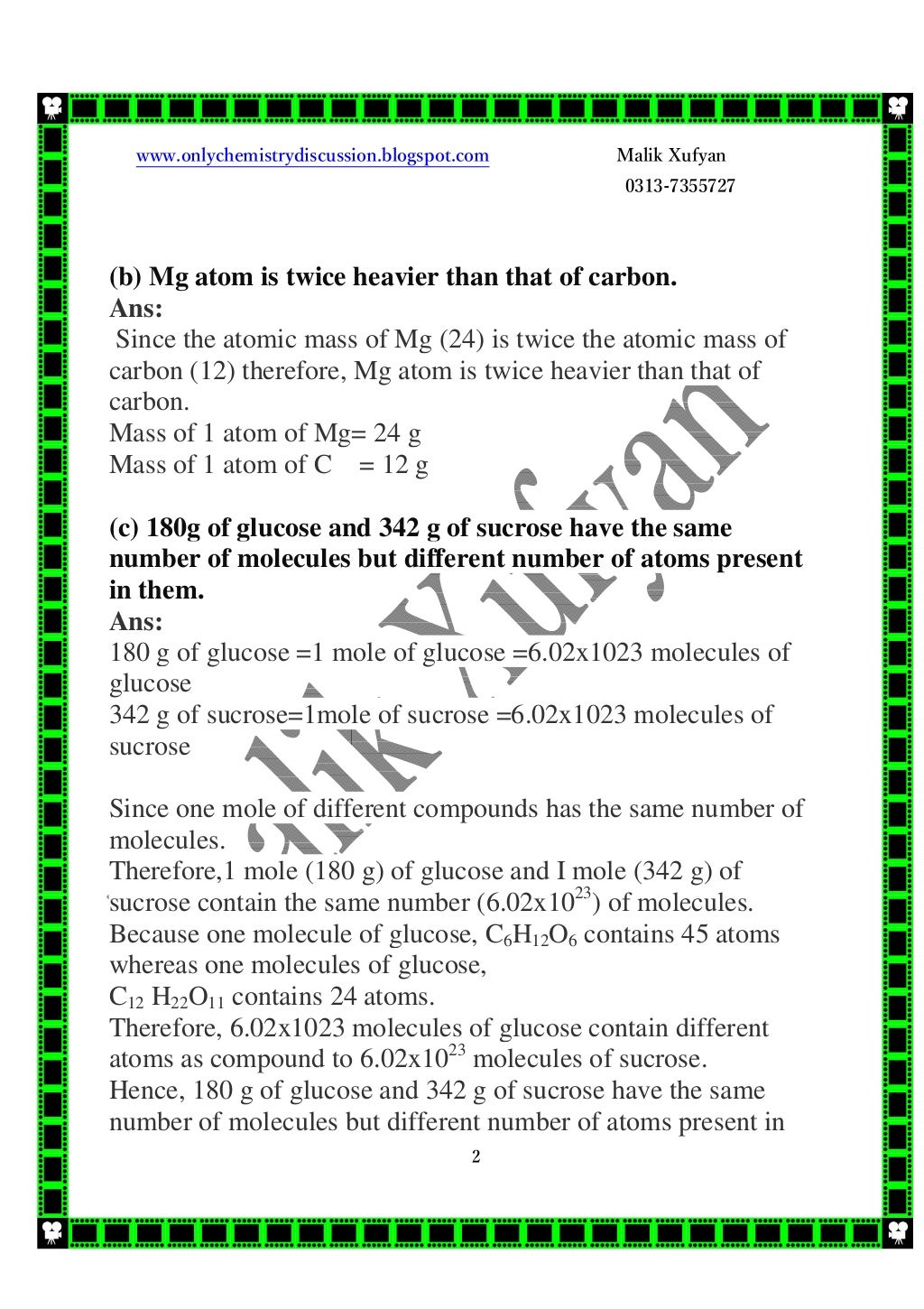 1st Year Chemistry 1st Chapter Short Question Answers Malik Xufyan 1st-year-chemistry-1st-chapter-short-question-answers-malik-xufyan