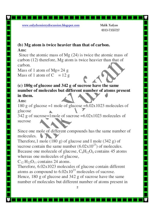 1st Year Chemistry 1st Chapter Short Question Answers Malik Xufyan 1st-year-chemistry-1st-chapter-short-question-answers-malik-xufyan