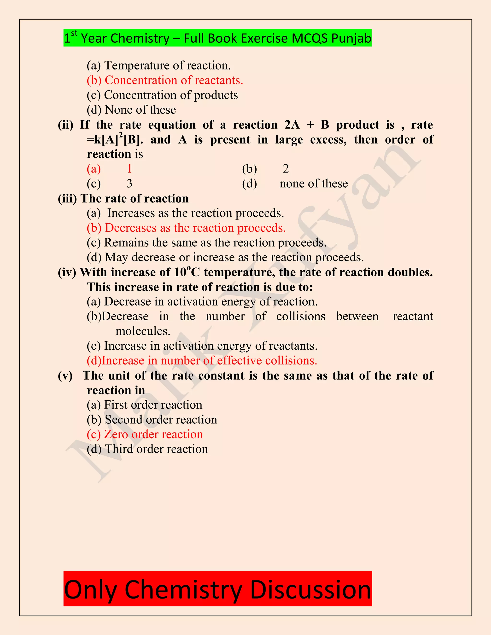 First Year Chemistry_Full Book Exercise Mcqs Solved | PDF