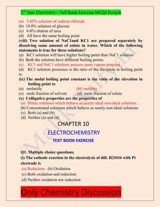 First Year Chemistry_Full Book Exercise Mcqs Solved | PDF