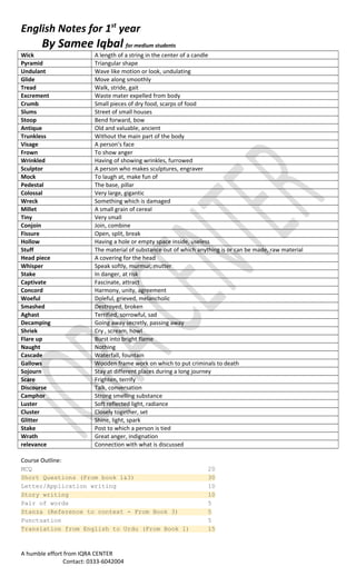 1styearenglishnotes 151118133825-lva1-app6892 | PDF