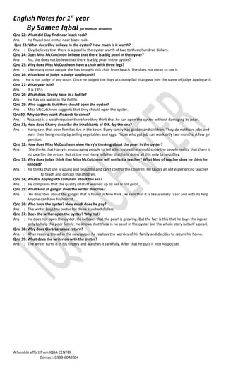 1st year english | DOC