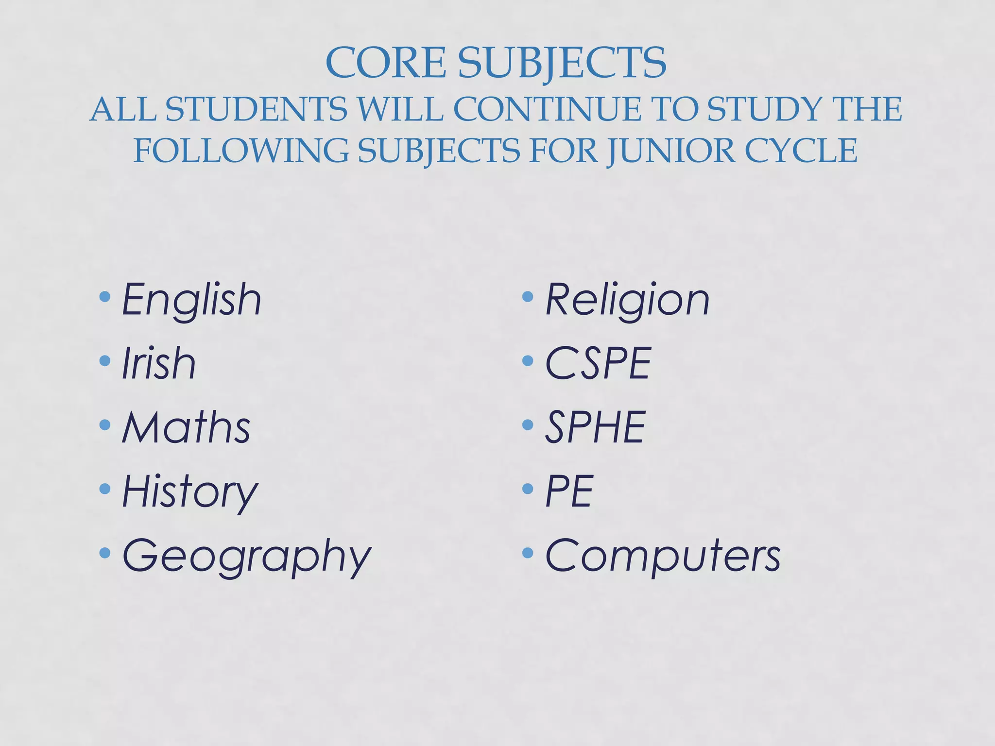 1st year subject choice 2018 | PPT