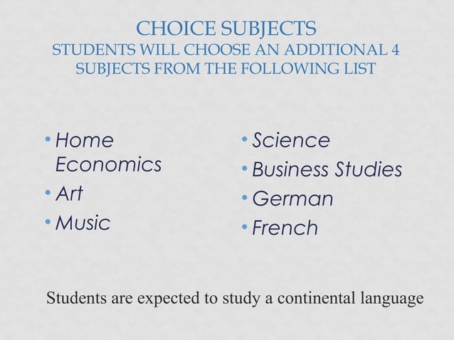 1st year subject choice 2018 | PPT