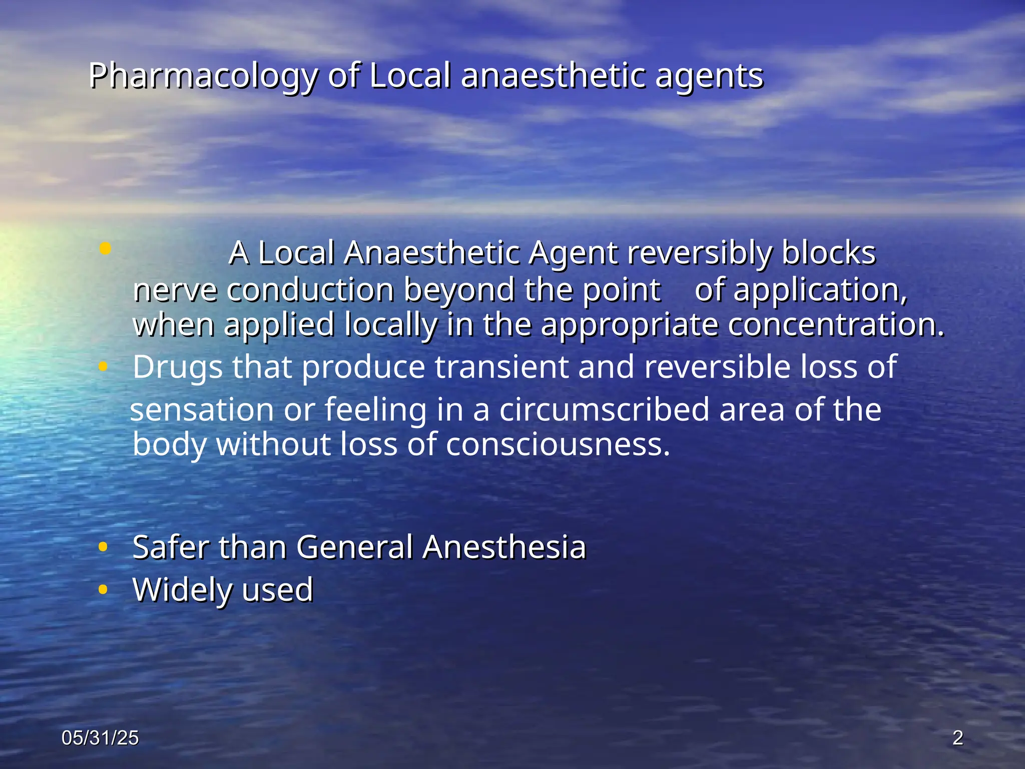 1st yr Class for Local Anesthesia - 1- NKC.ppt