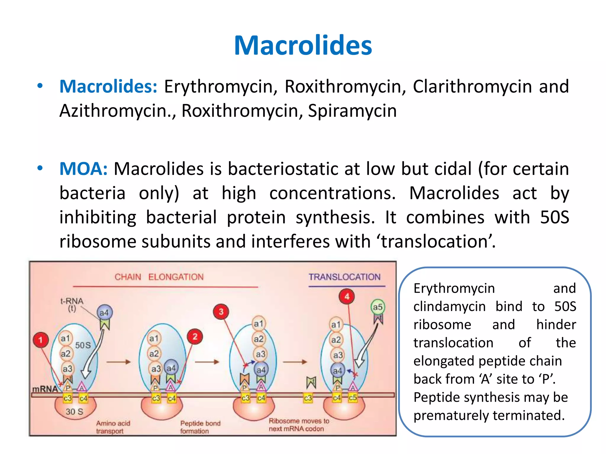 Introduction to sulphonamides, trimethoprim, quinolones, penicillins, cephalosporins, macrolides ...