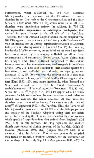 CHRISTIAN HOLY SITES IN ISLAMICJERUSALEM UNDER THE MUSLIM RULE | PDF